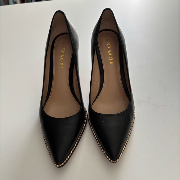Coach | Shoes | Coach Black Womens Heels With Studded Detail | Poshmark